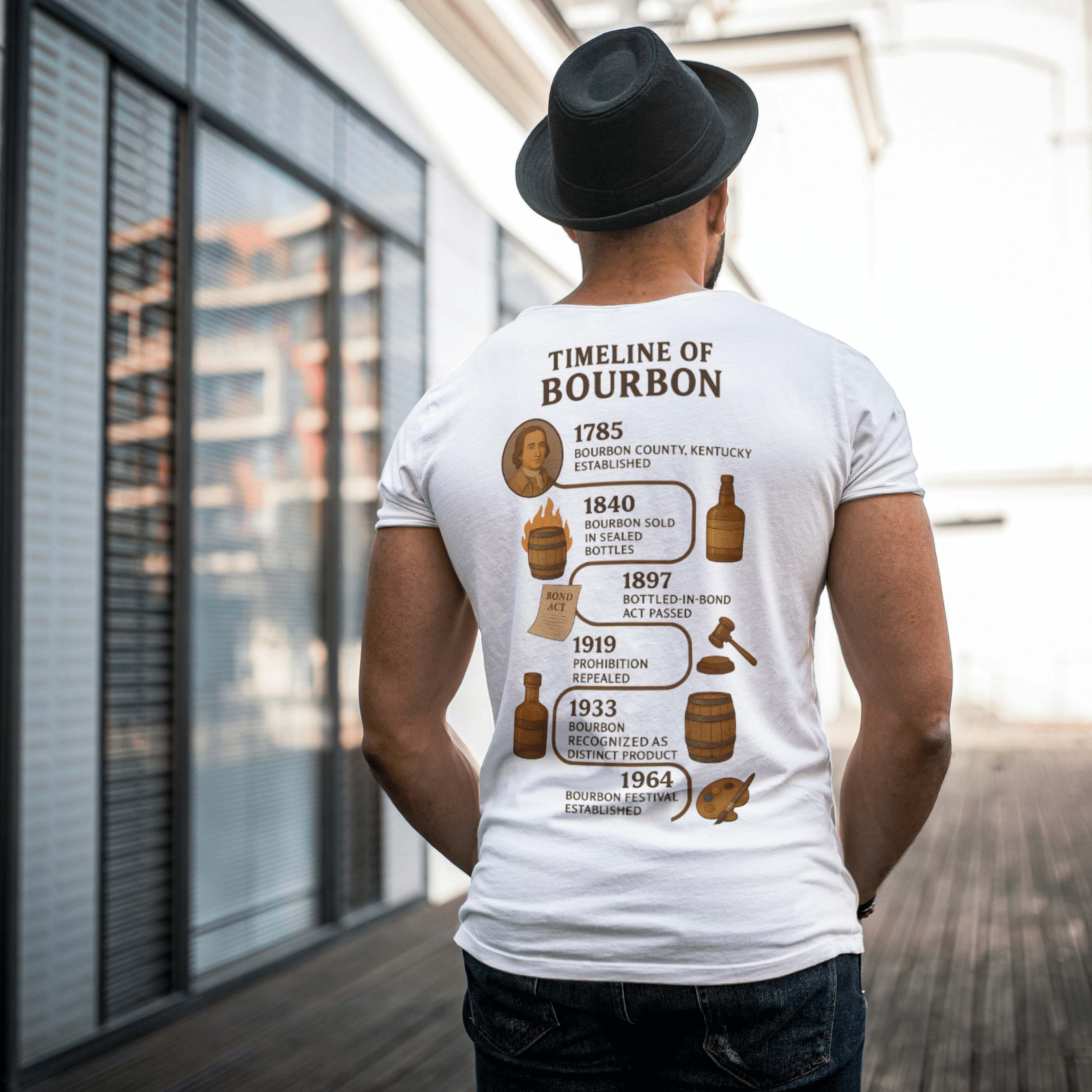 Bourbon History Timeline T-Shirt | Kentucky Heritage Apparel | Bluegra ...